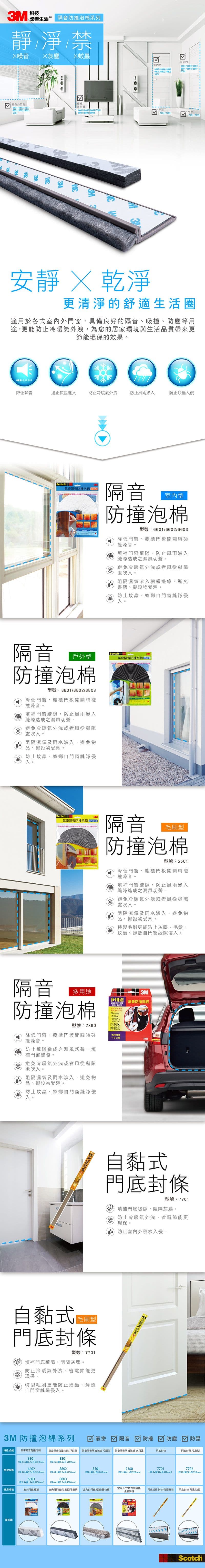 【3M】Scotch 氣密隔音防撞泡棉室外用-7701(3x41x920MM) - 鮮拾
