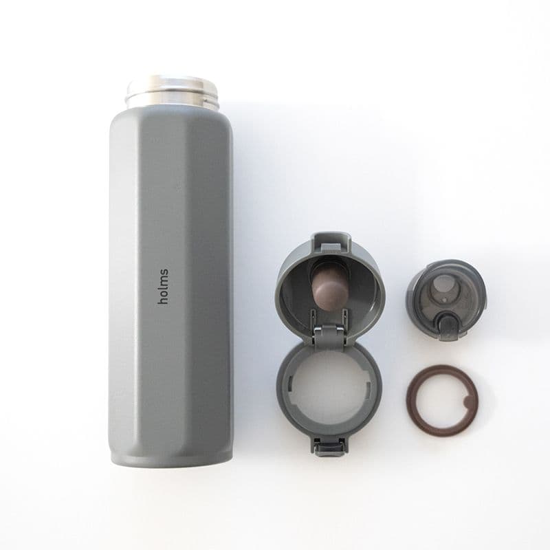 【CB JAPAN】日本 HOLMS質感 工業風 八角型 彈蓋式保溫瓶 460ml (2色可選) 附提帶隨身保溫瓶 - 鮮拾
