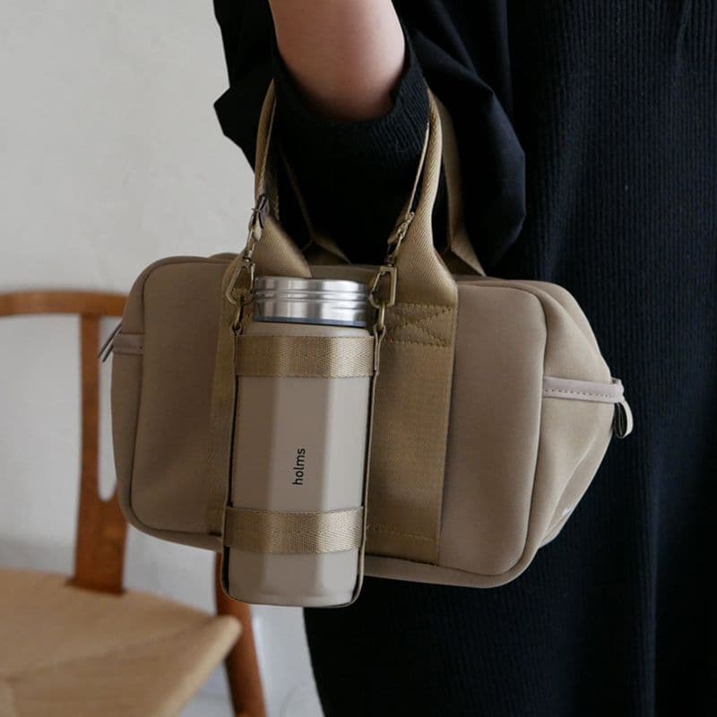 【CB JAPAN】日本 HOLMS 質感 工業風 八角型保溫瓶 340ml (2色可選) 附提帶隨身保溫瓶 隨行杯 - 鮮拾