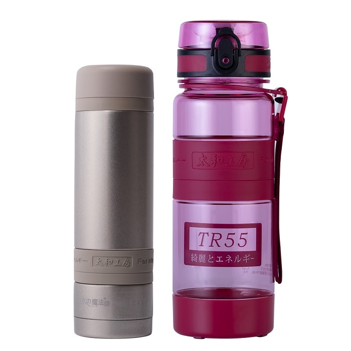 【太和工房】TR55運動水壺700ml(莓紅色)+不銹鋼保溫瓶300ml(SS30金沙色)雙壺組 - 鮮拾