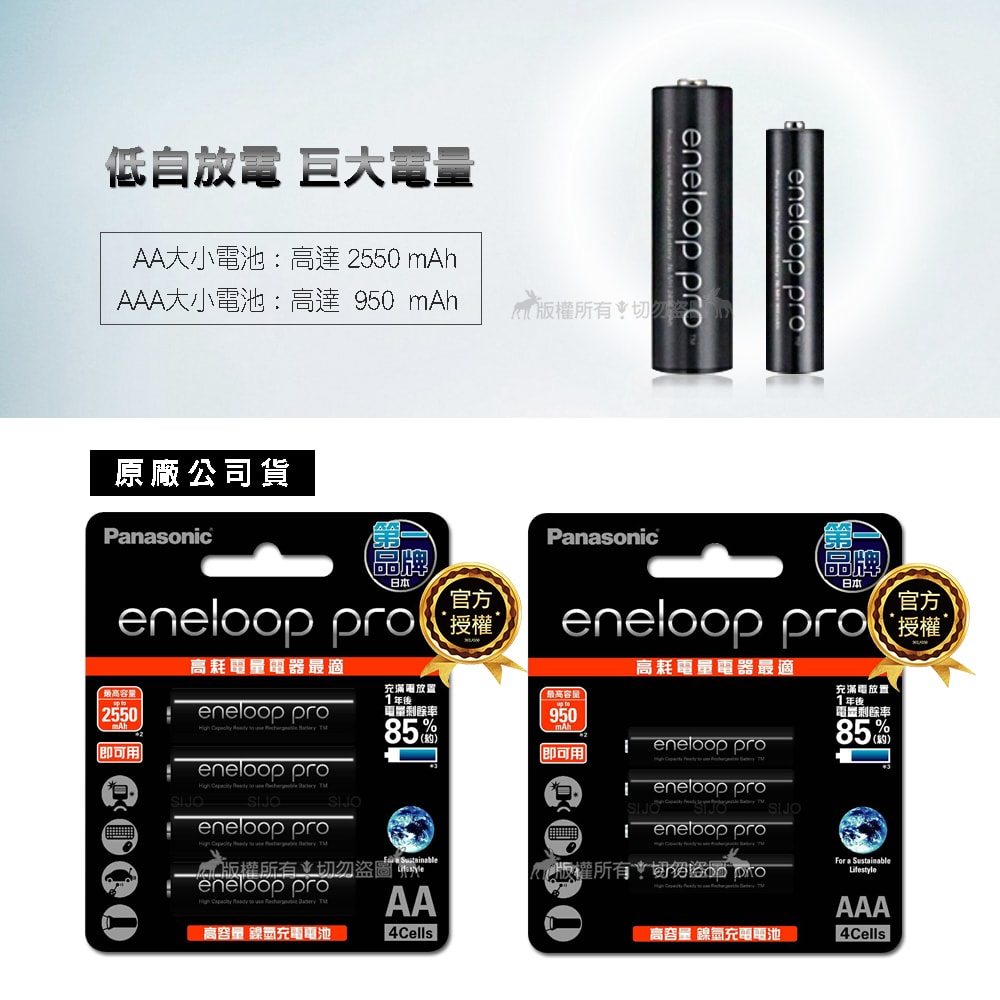 【Panasonic 國際牌】BQ-CC63 智控 8 槽電池充電器+ eneloop pro 鎳氫充電電池 (4號4入) - 鮮拾
